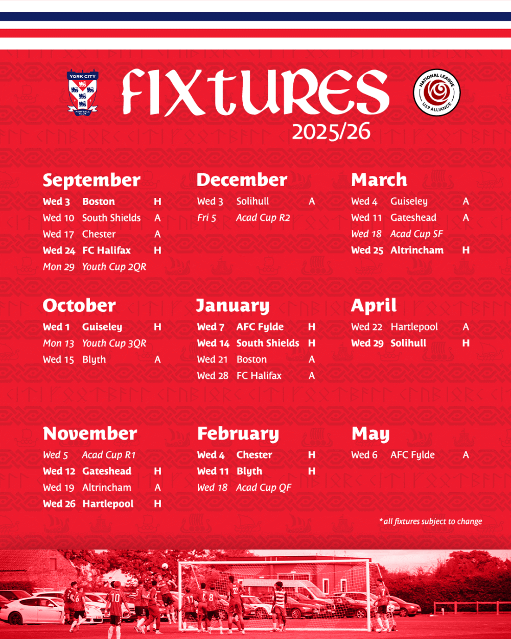 York City U19s' 2025/26 National League U19 Alliance North fixtures ...
